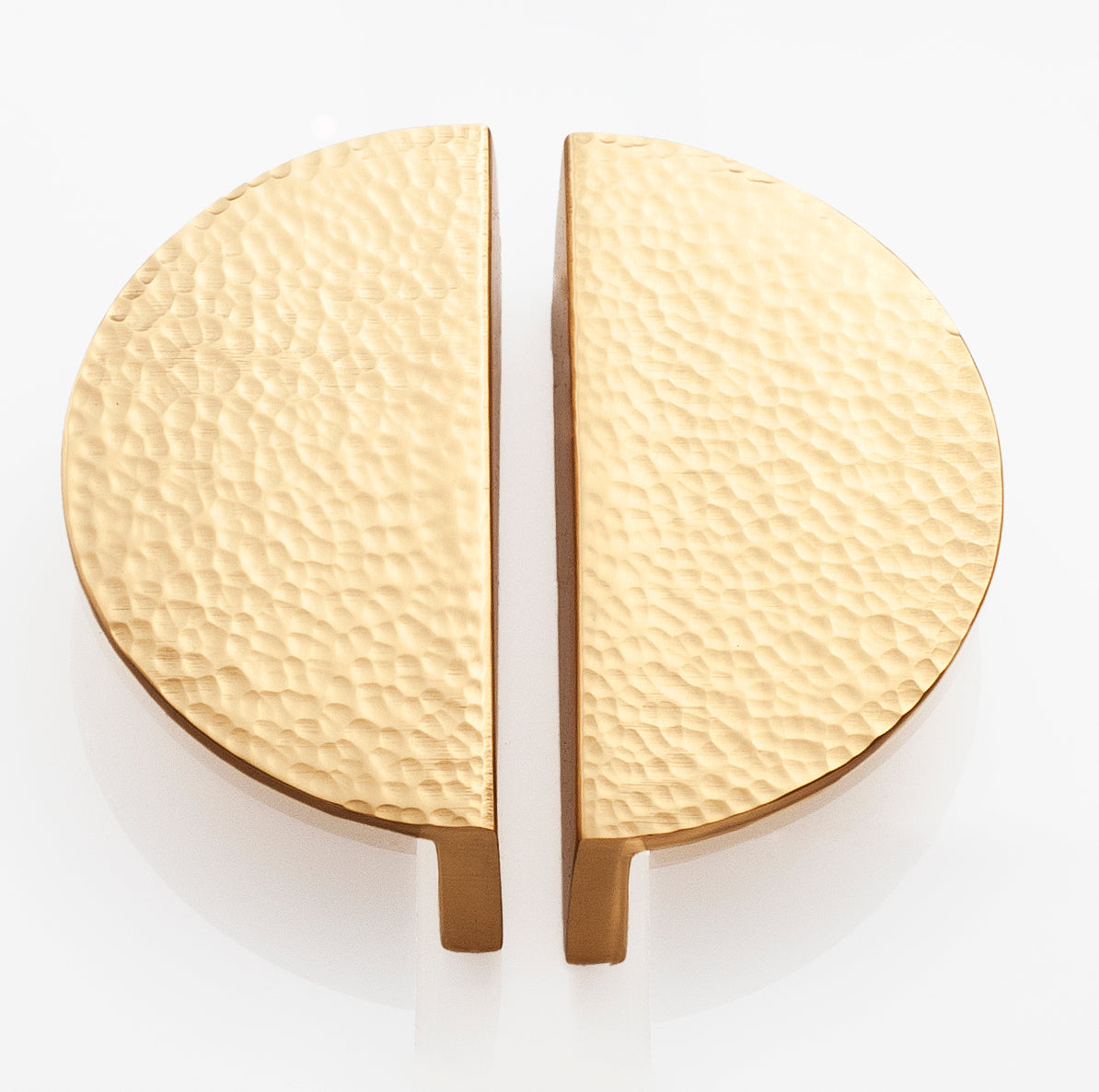 Hammered Half Moon Brass Handle - Drawer Handles, Pulls & Knobs – C S ...